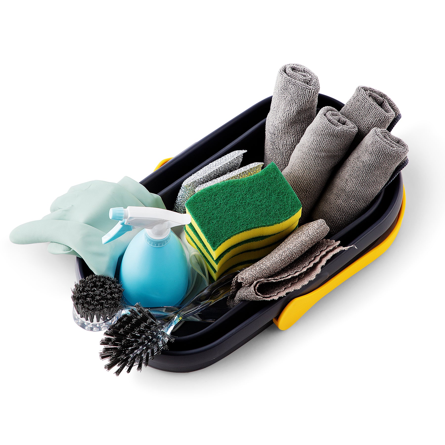 Kitchen Cleaning tool Set with Bucket,Water Can,Rubber Gloves,Scouring ...
